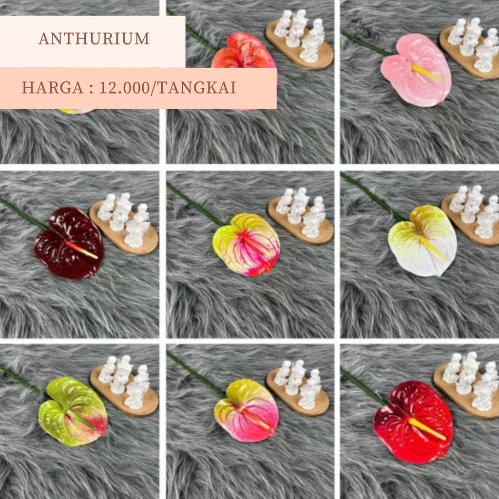 Jual REAL TOUCH ANTHURIUM MIRIP ASLI BAHAN PLASTIK PREMIUM BUNGA PALSU ...