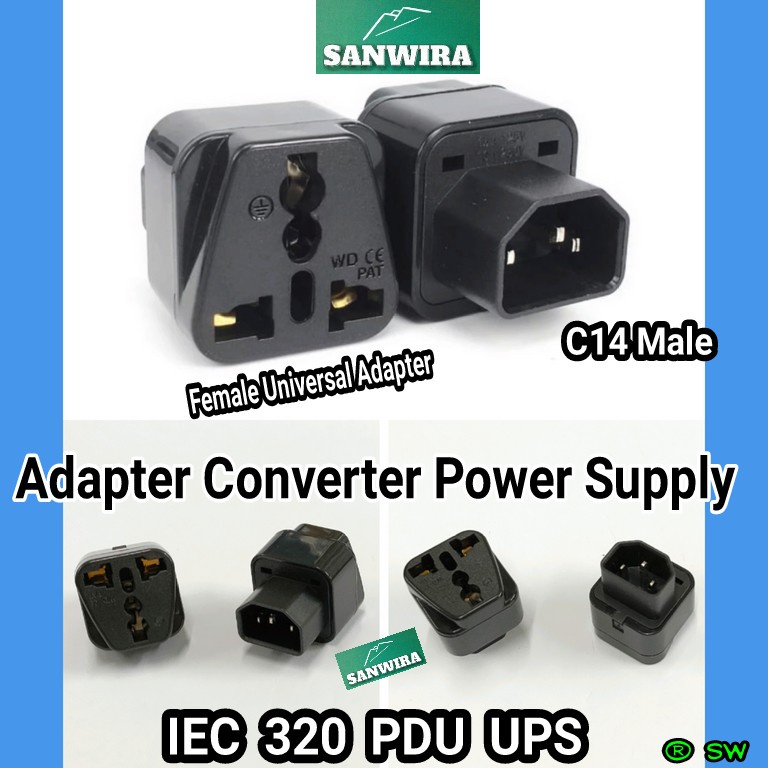 Jual Adapter converter power supply pro iec 320 pdu ups c14 plug to ...