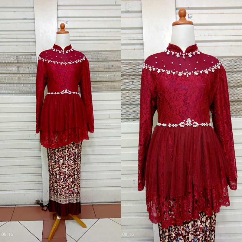 Jual KEBAYA PAGAR AYU / KEBAYA BRUKAT MUTIARA MEWAH || KEBAYA LAMARAN ...