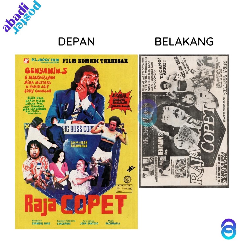 Jual poster film lawas raja copet - poster film benyamin | Shopee Indonesia