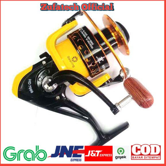 Jual Reel Pancing HD7000 12 Ball Bearing - Black/Yellow | Shopee Indonesia