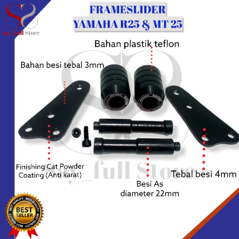 Jual Frame Slider Sepeda Motor R25 & MT25 All Back Pengaman Fairing ...