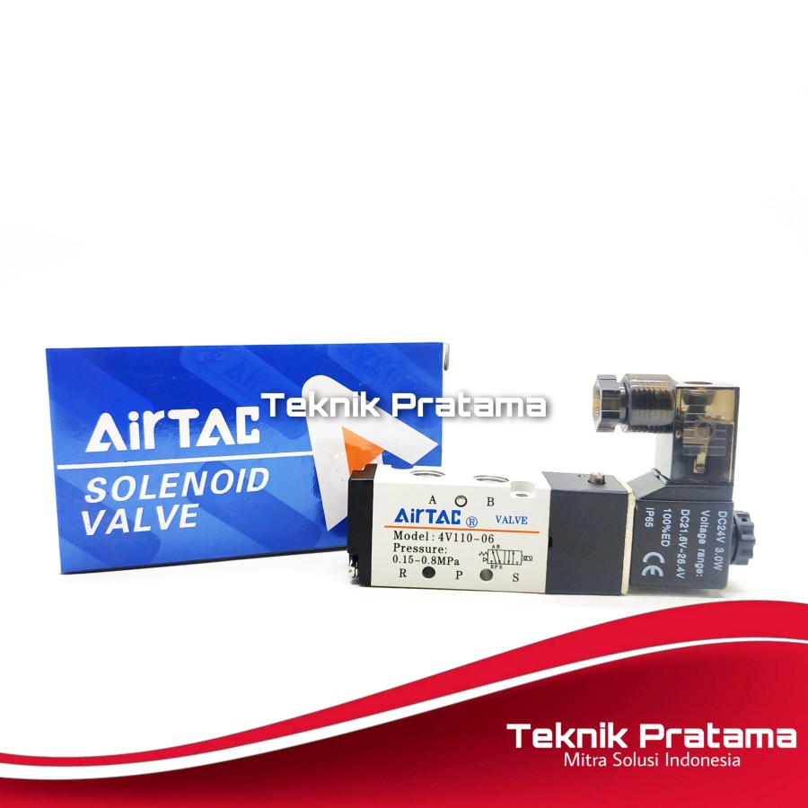 Jual Solenoid valve airtac 4v110-06 Voltase dc 24 / ac 220 | Shopee ...