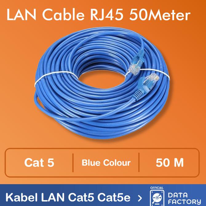 Jual KABEL LAN RJ45 UTP CAT5 ETHERNET 50M / 50METER - LAN CABLE BLUE ...