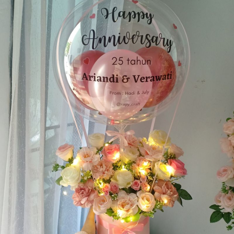 Jual RAYYCRAFT BUKET BALON LED BOX BALON BUCKET BUNGA KADO WISUDA ULTAH ...