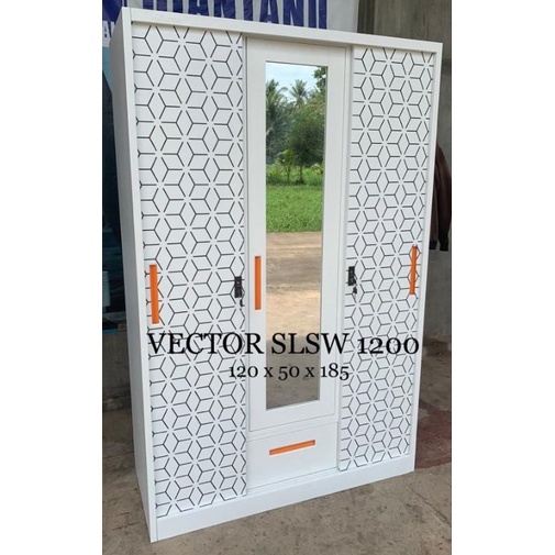 Jual VECTOR SLSW 1200 Lemari Pakaian Plat Besi Pintu Geser 3P (khusus wilayah palembang ...