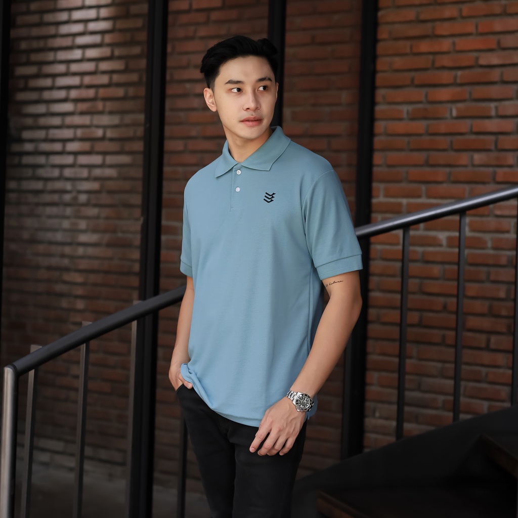Jual Delibra Kaos Polo Basic Blue Sky | Shopee Indonesia