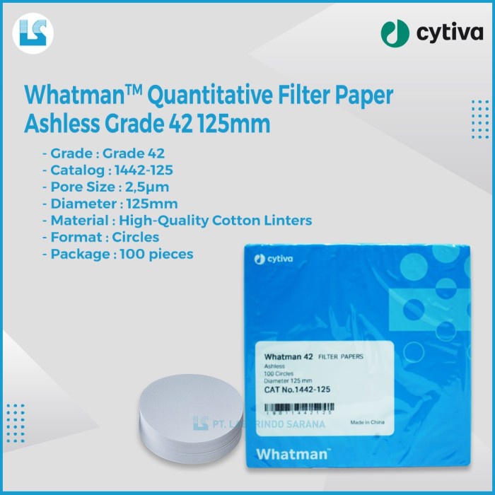 Jual Lab Whatman Filter Paper / Kertas Saring Grade 42 , 125 Mm ...