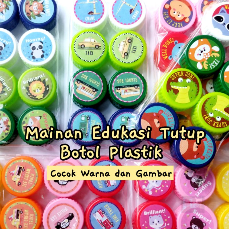 Jual Mainan Edukasi Anak Tutup Botol Plastik Cocok Warna dan Gambar ...