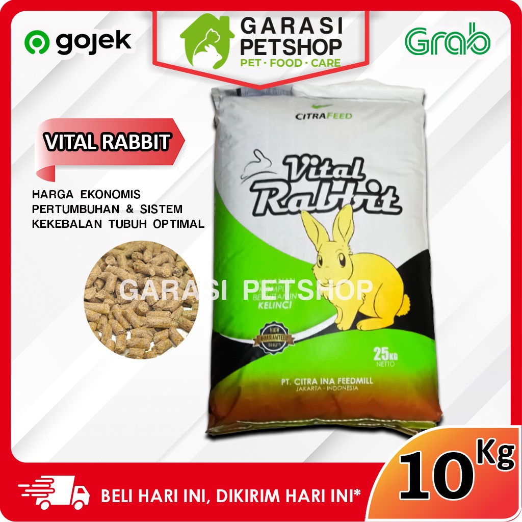 Jual PELET VITAL RABBIT 10 KG MAKANAN KELINCI CITRA FEED VITAL RABBIT ...