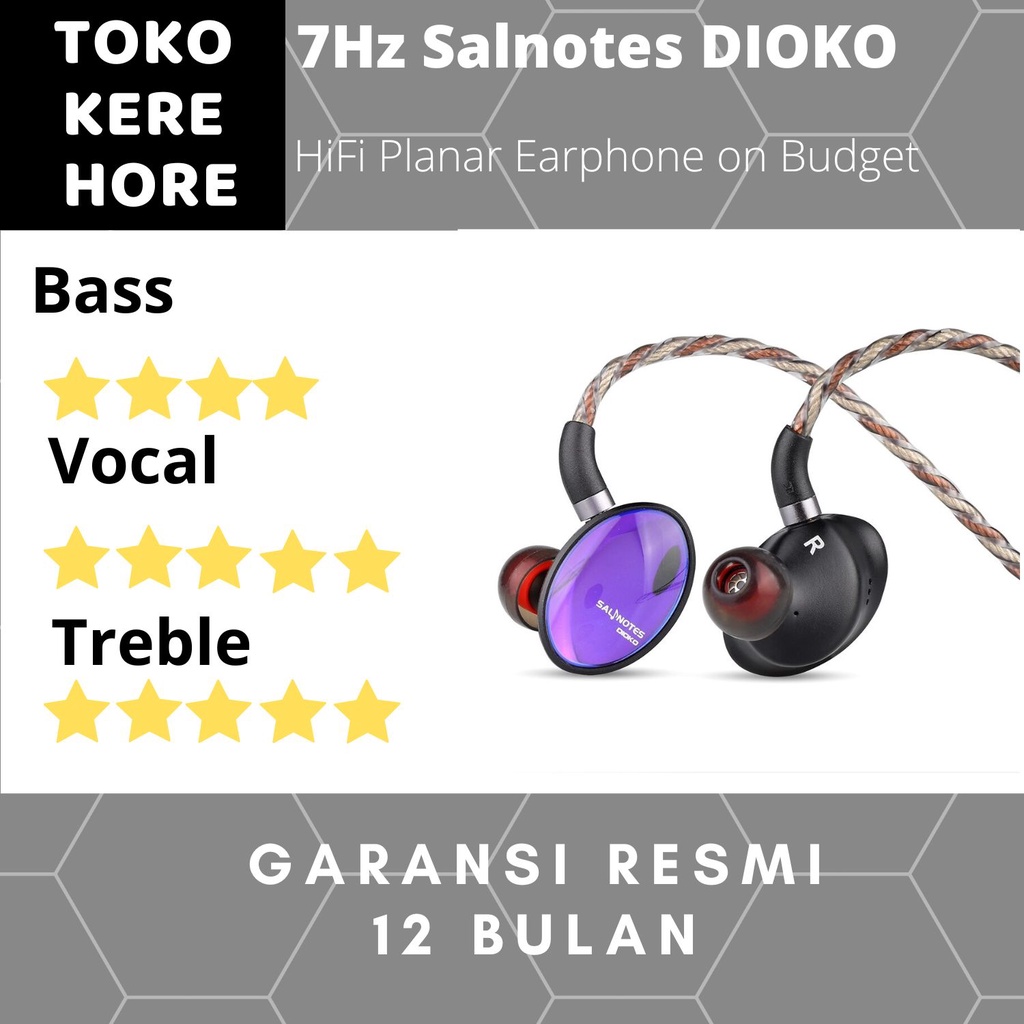 Jual 7Hz Salnotes Dioko x Crinacle Planar In Ear Earphone NON Mic ...