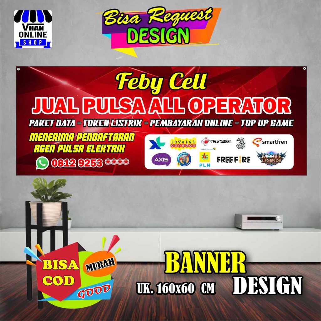 Jual Spanduk Banner Konter Pulsa, Toko Pulsa, Bagus Murah | Shopee Indonesia