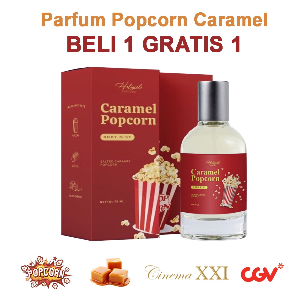 Jual Beli 1 GRATIS 1 Parfum Popcorn Caramel - Bodymist Holigrels ...