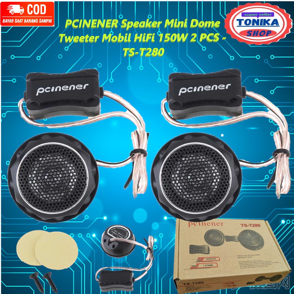 Jual PCINENER Speaker Mini Dome Tweeter Mobil HiFi 140W 2 PCS - TS-T280 ...