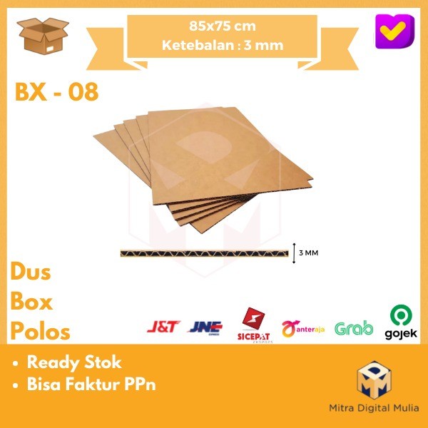 Jual Kardus Dus Polos Lembaran Bx-08 85 X 75 Kemasan Packing Paket # ...