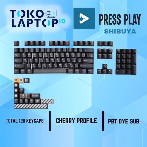 Jual Press Play Shibuya PBT Dye Sub Keycap Set 120 Keys Japanese Root ...