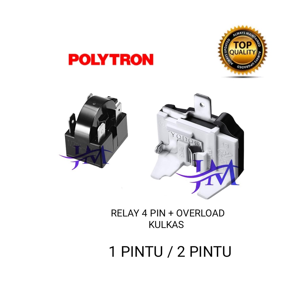 Jual Relay 4 Pin + Ptc Overload Kulkas 1 pintu / 2 pintu Polytron ...