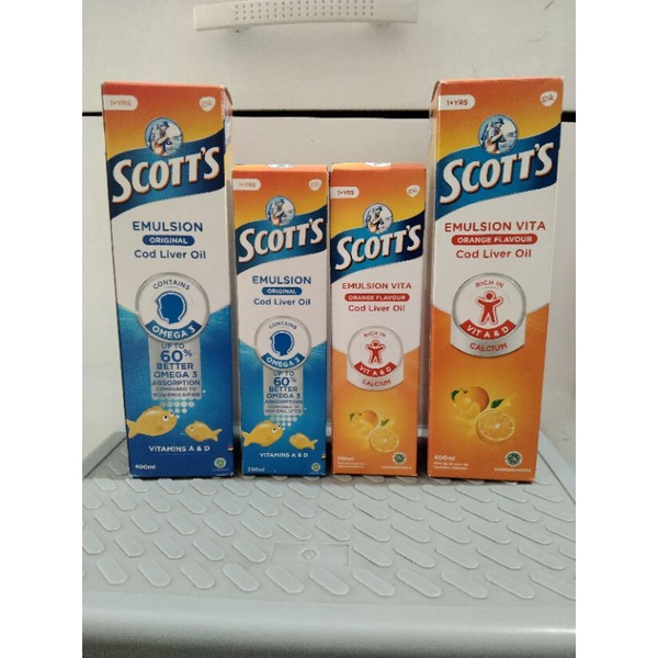 Jual scott's emulsion sirup 400ml dan 200ml | Shopee Indonesia