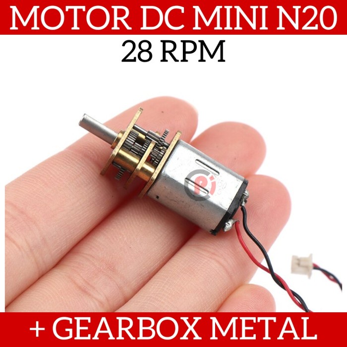 Jual Motor DC 3V 12V 28RPM Slow Speed Micro N20 Full Metal Gearbox ...