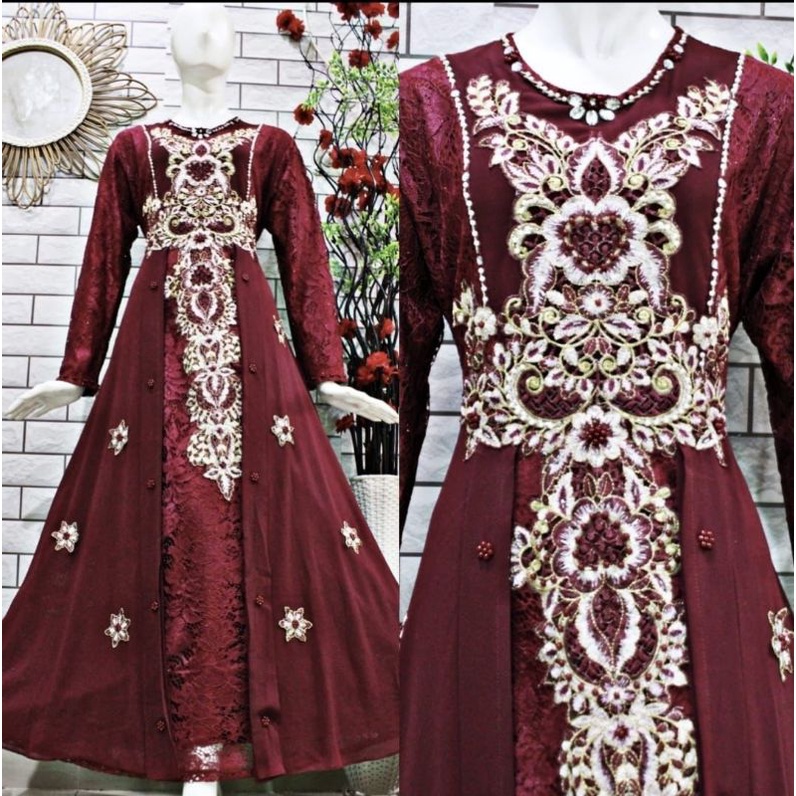 Jual GAUN JUMBO BORDIR PAYET | Shopee Indonesia