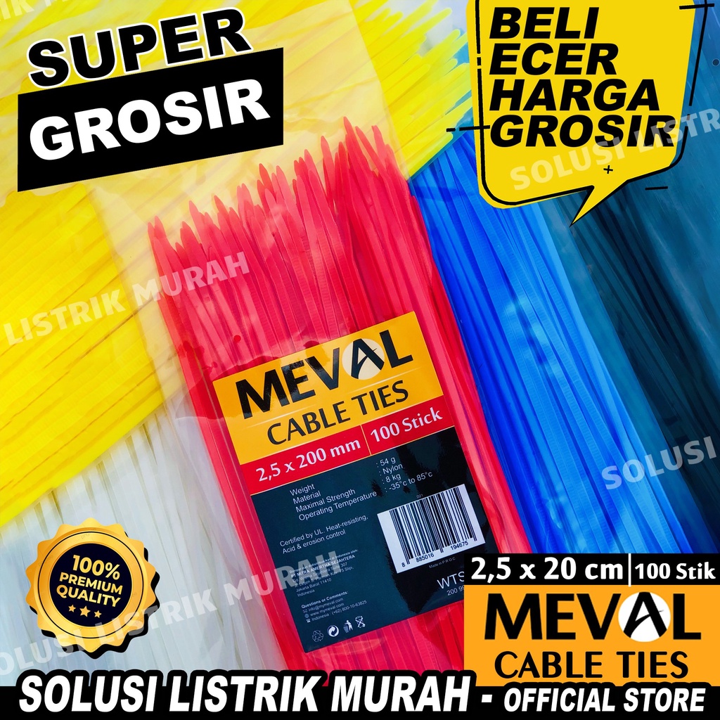 Jual MEVAL Kabel ties Cable tie 2.5x200MM /20CM 2.5 Kabel tis | Shopee ...