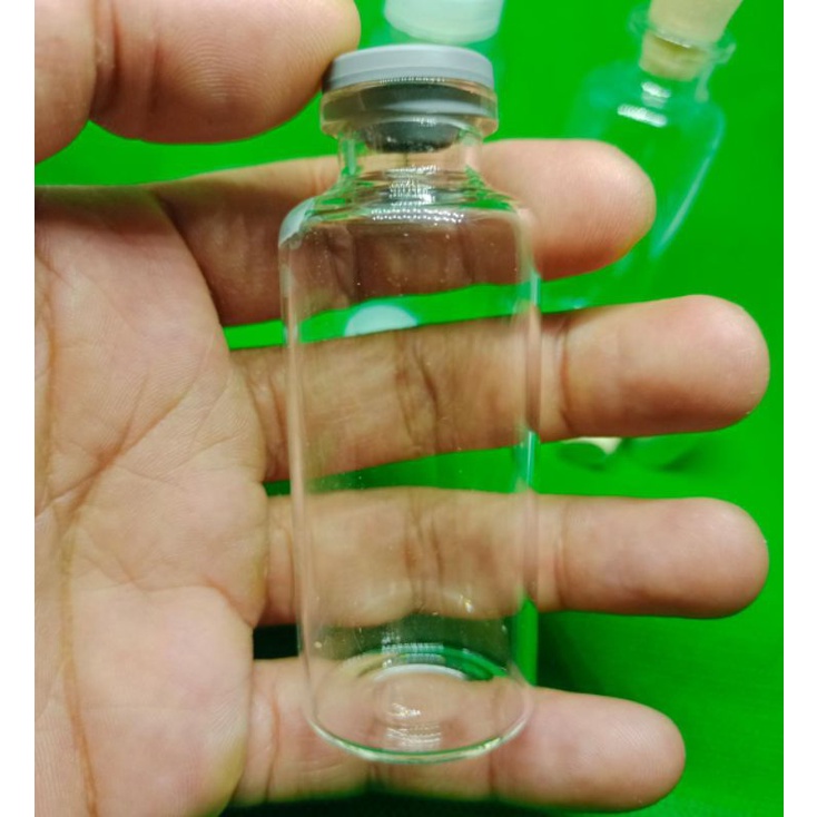 Jual BOTOL VIAL 30ML || BOTOL KACA TUTUP KARET TUTUP DONAT PLASTIK ...