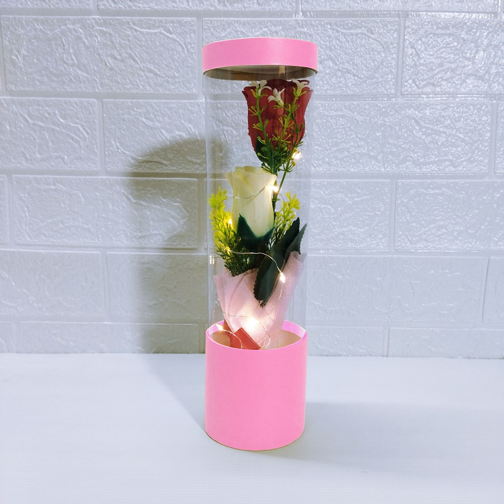 Jual Bloom Box Bentuk Tabung Mika Bucket Baket Transparan Dekorasi ...