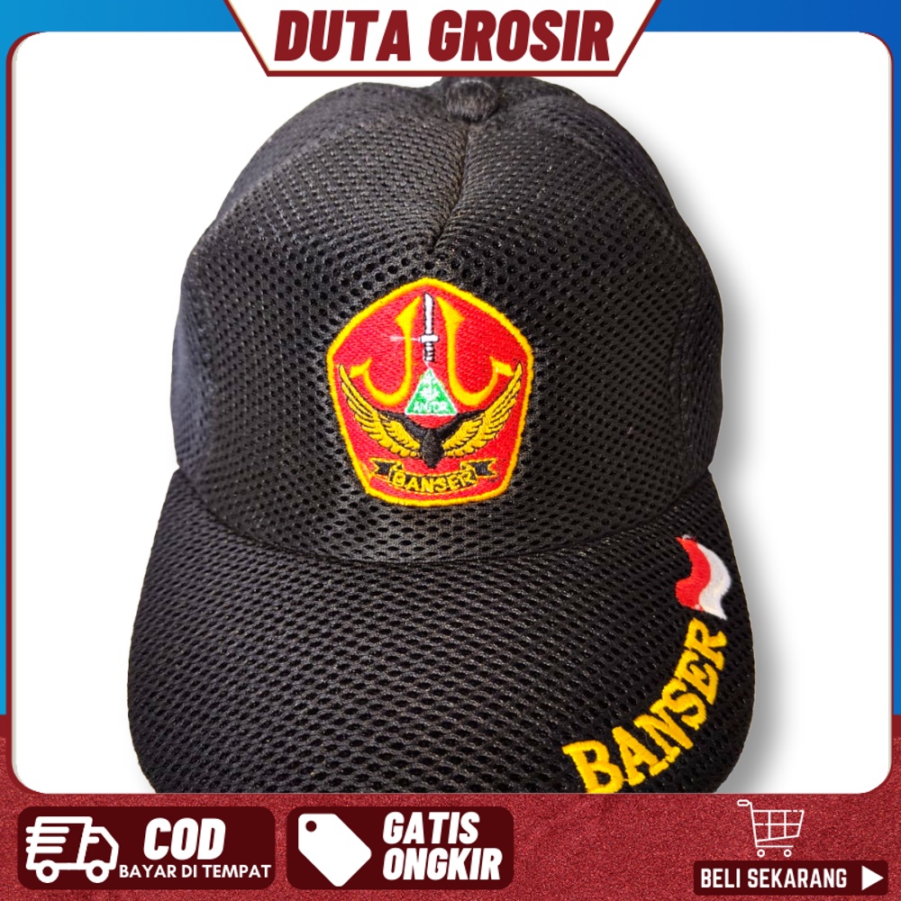 Jual JUAL TOPI BANSER WARNA HITAM LOGO BORDIR COMPUTER NYAMAN DI PAKAI ...