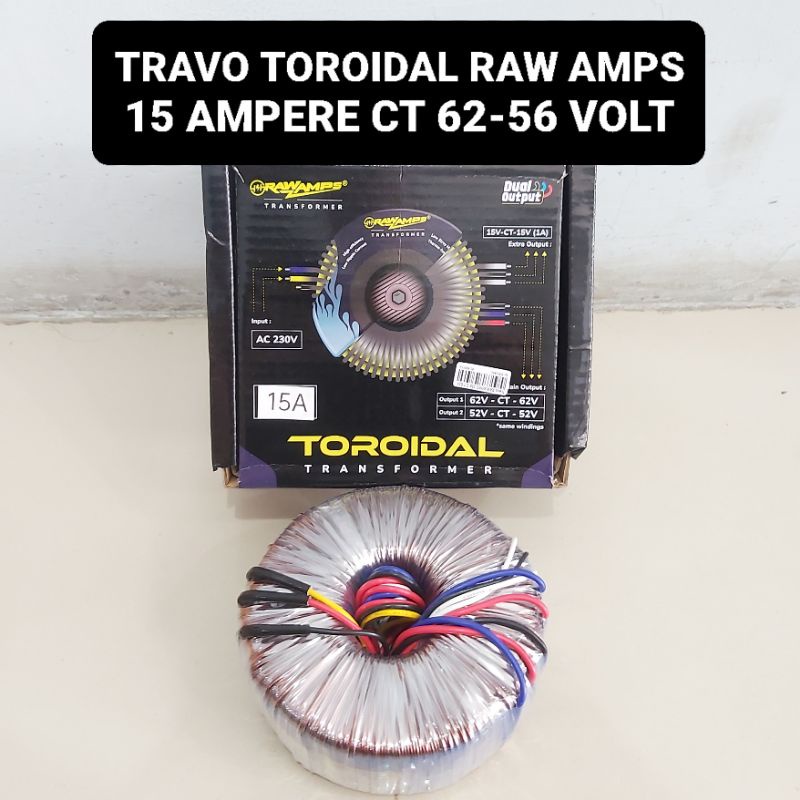 Jual RAW AMPS Travo Donat 15 Ampere CT 62V 56V Trafo Toroid 15A ...