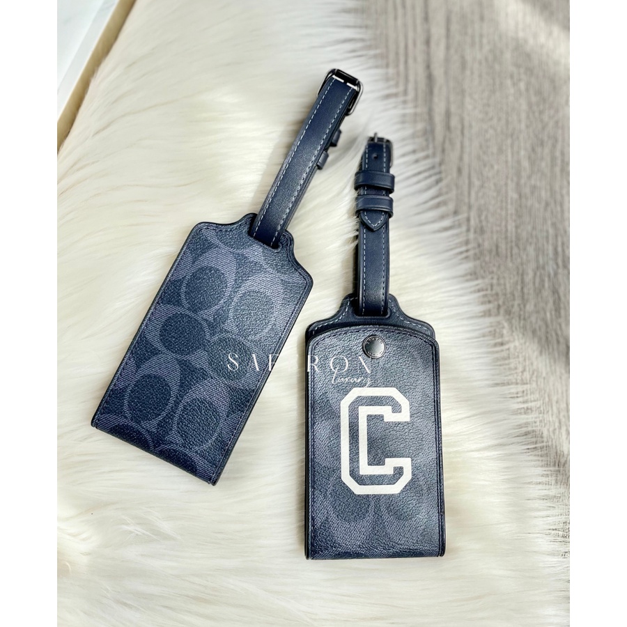 Jual Coach Luggage Tag In Signature Canvas With Varsity Motif / Denim ...