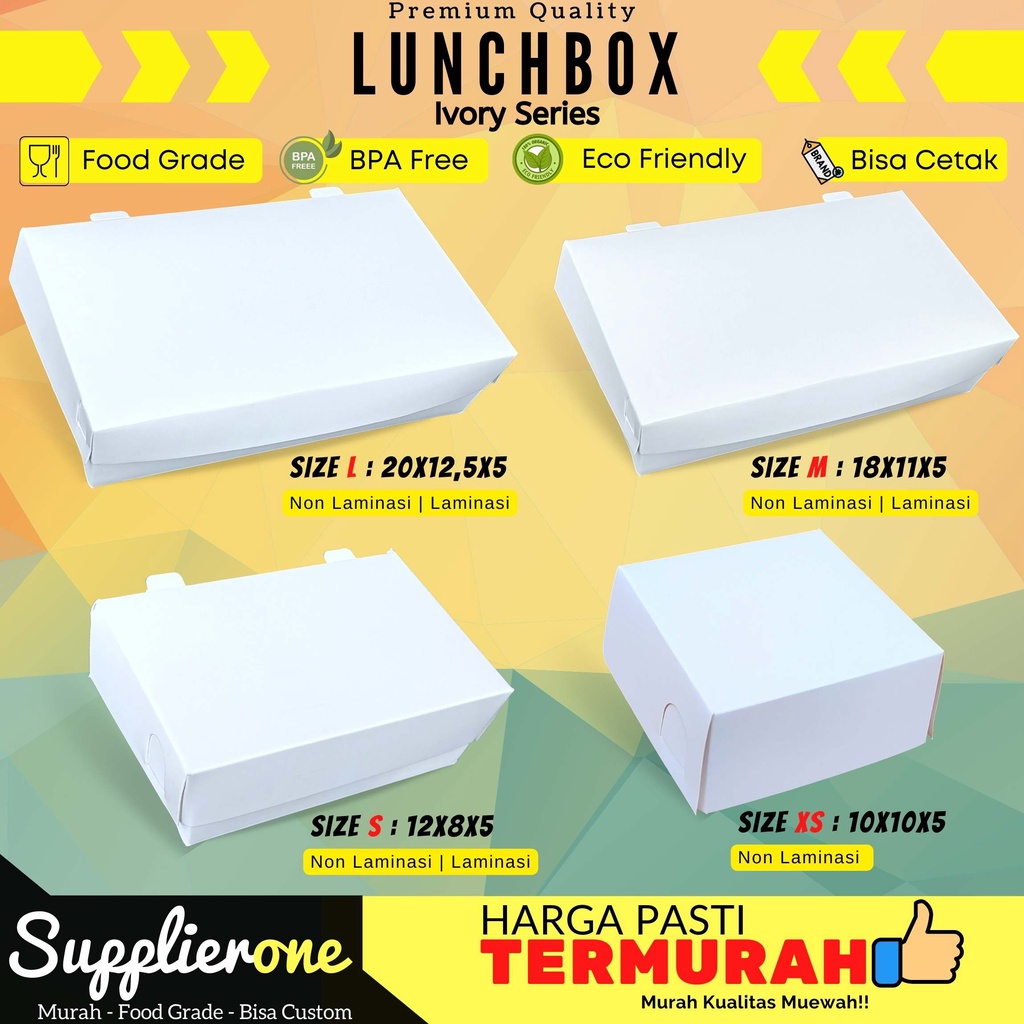 Jual Lunch Box Paper Ivory / Paper Lunch Box / Kemasan Ayam Geprek / Lunch box Kertas / Box Ayam ...