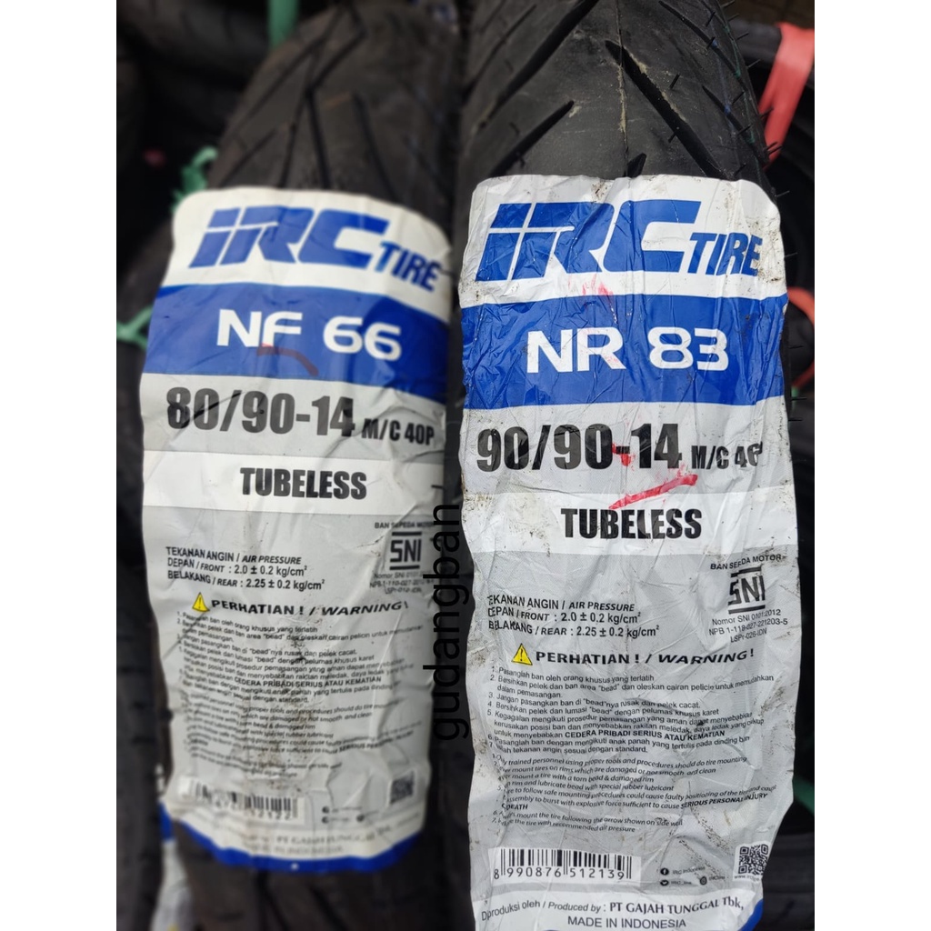 Jual ( RING 14 ) Paket IRC NF66 80 / 90 - 14 dan NR83 90 / 90 - 14 TL ...