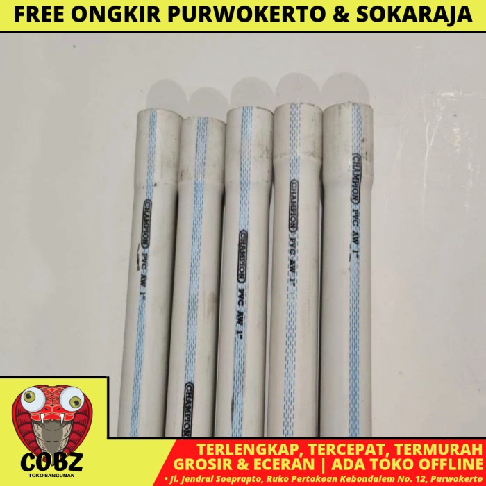 Jual 1 INCH / CHAMPION AW Lis Biru Pipa Pralon Paralon PVC Per Batang ...