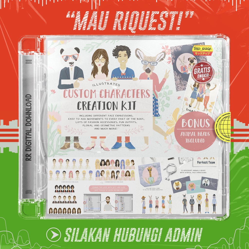 Jual Characters Creation Kit For Illustrator / Photoshop / CorelDraw ...