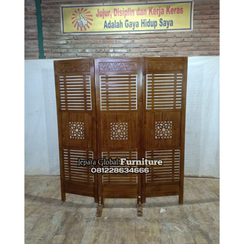 Jual Sketsel Minimalis Jati ceplok / penyekat ruangan lipat jati ...