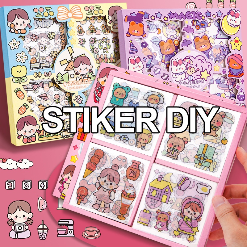 Jual Sticker Set Diary Book Aesthetic Sticker Deco 20/100Lembar Stiker ...