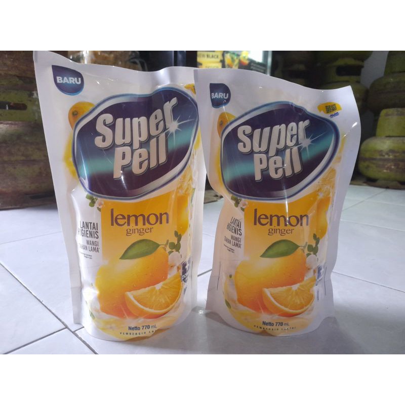 Jual Super Pell Pembersih Lantai Lemon ginger 770 ml | Shopee Indonesia