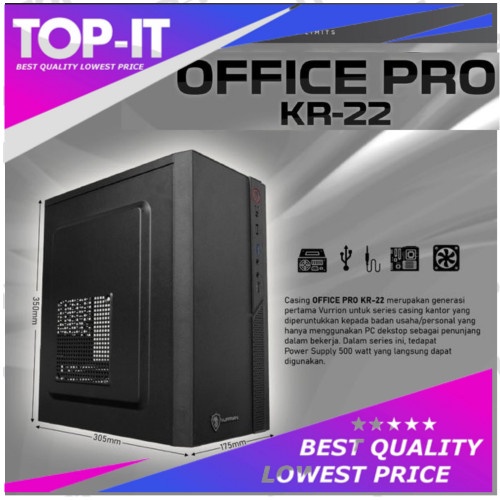 Jual CASING VURRION OFFICE PRO KR-22 + PSU 500W | Shopee Indonesia