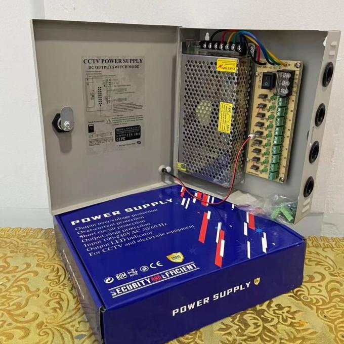 Jual Power Supply BOX 10A 12v 9 CH cctv / psu 12V 10A box panel ...