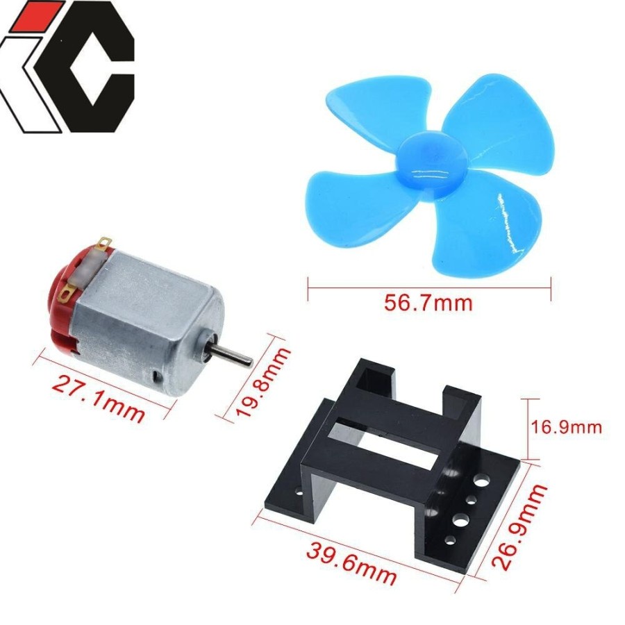 Jual 1Set DC Motor dengan Fan Blade Baling-Baling Kecil 3-6V Arduino ...
