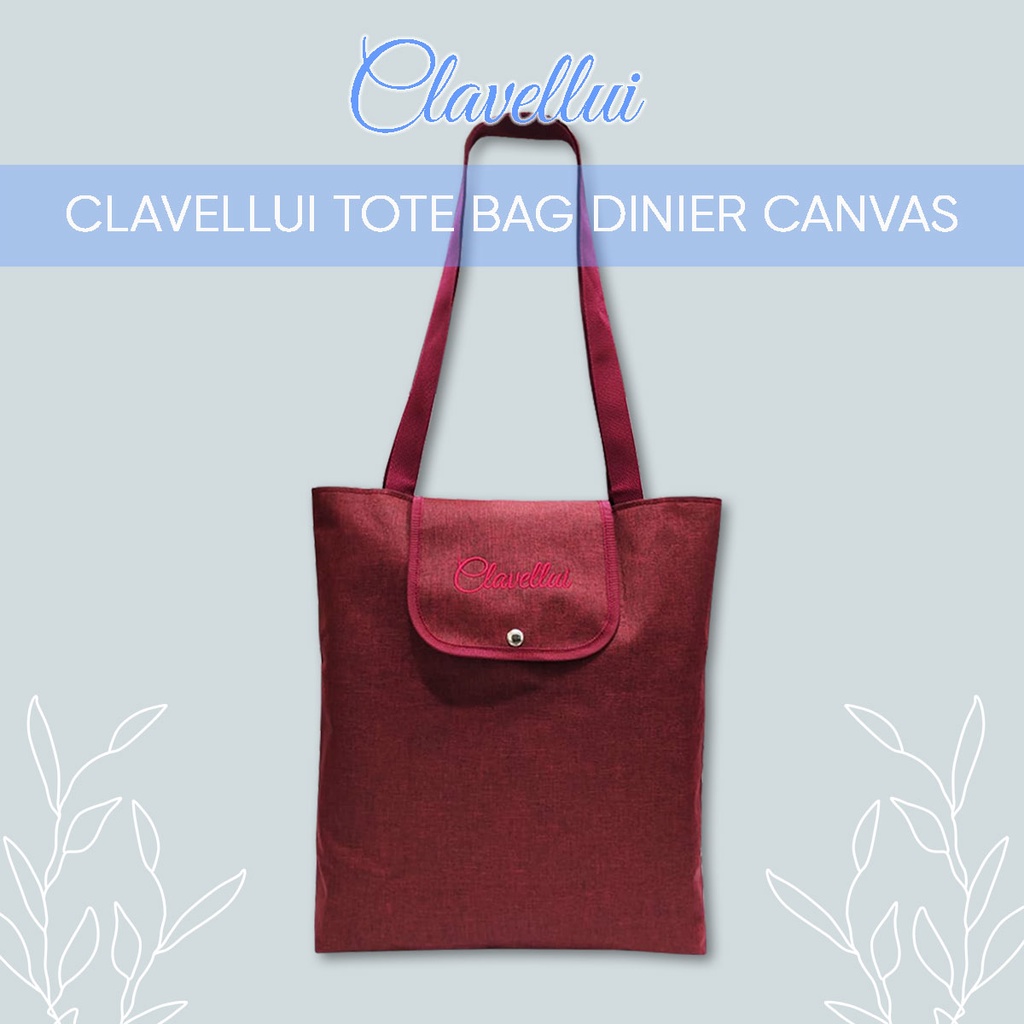 Jual Tas Belanja Lipat Clavellui Tote Bag Dinier Canvas | Shopee Indonesia