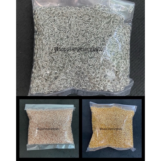 Jual o ring bulat titanium anti karat per 100pcs / 250gram kait rantai ...