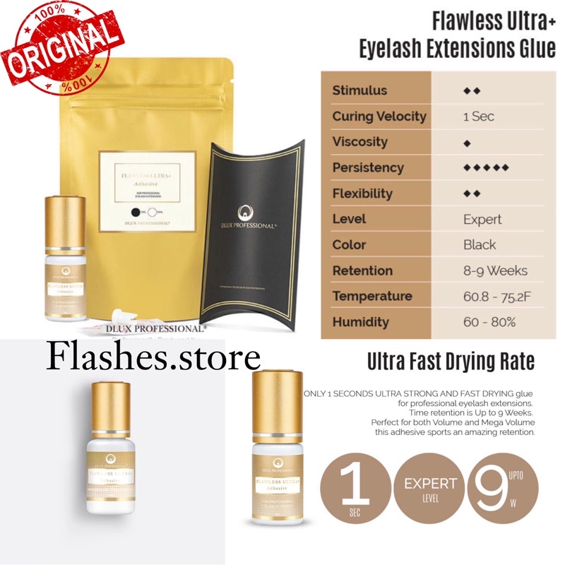 Jual Dlux Flawless Ultra Glue 10ml/5ml For Eyelash Extansions Lem ...