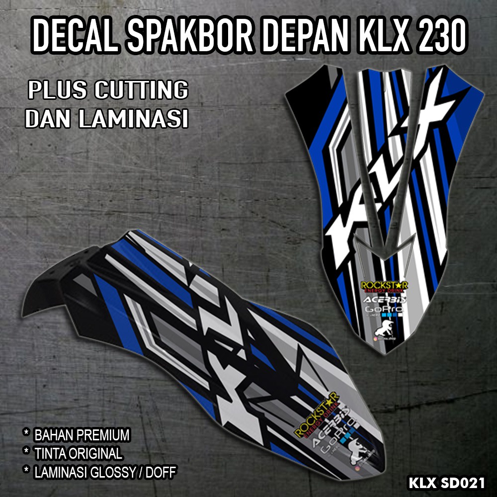 Jual DECAL SPAKBOR DEPAN KLX 230 /GLOSY/PREMIUM/CUSTOM Sticker ...