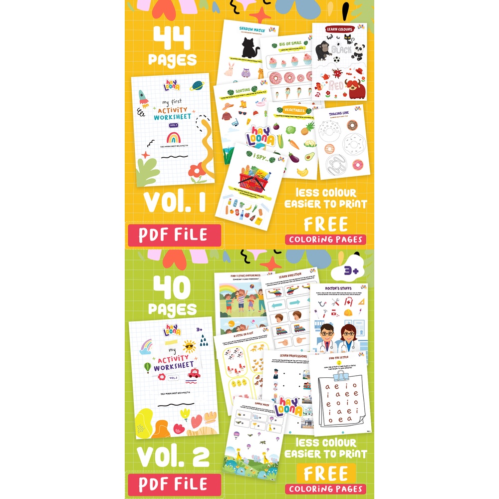 Jual 280 Halaman Printable Worksheet Lembar Aktifitas Anak Paud Balita ...