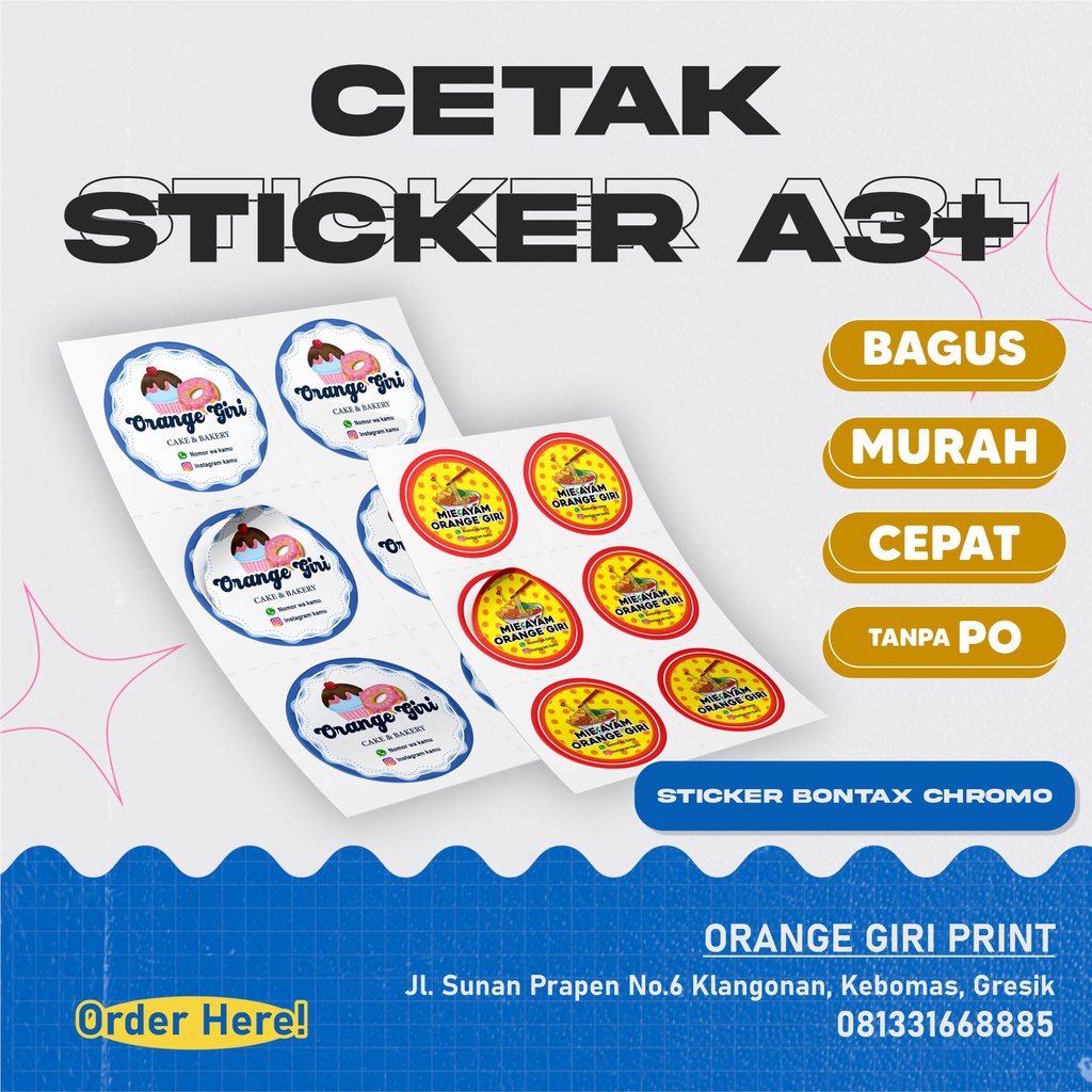Jual CETAK STIKER CHROMO A3+ SEHARI JADI| PRINT CHROMO A3+ | PRINT A3 ...