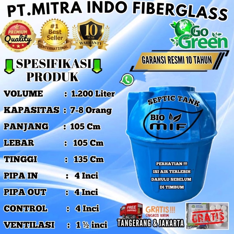 Jual Septic tank bio, biotank, biotaff, biofil, biotech 1.200 Liter ...