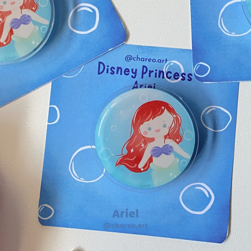 Jual CHAREO ART Acrylic Pop Socket Phone Holder Disney Princess Series ...