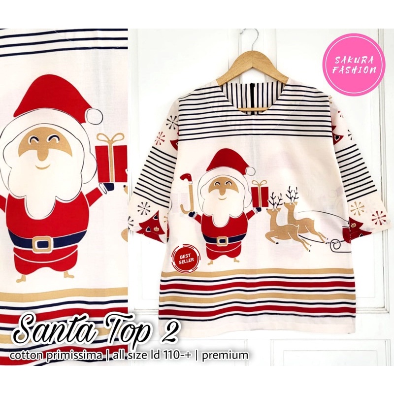 Jual santa top batik christmas premium | Shopee Indonesia