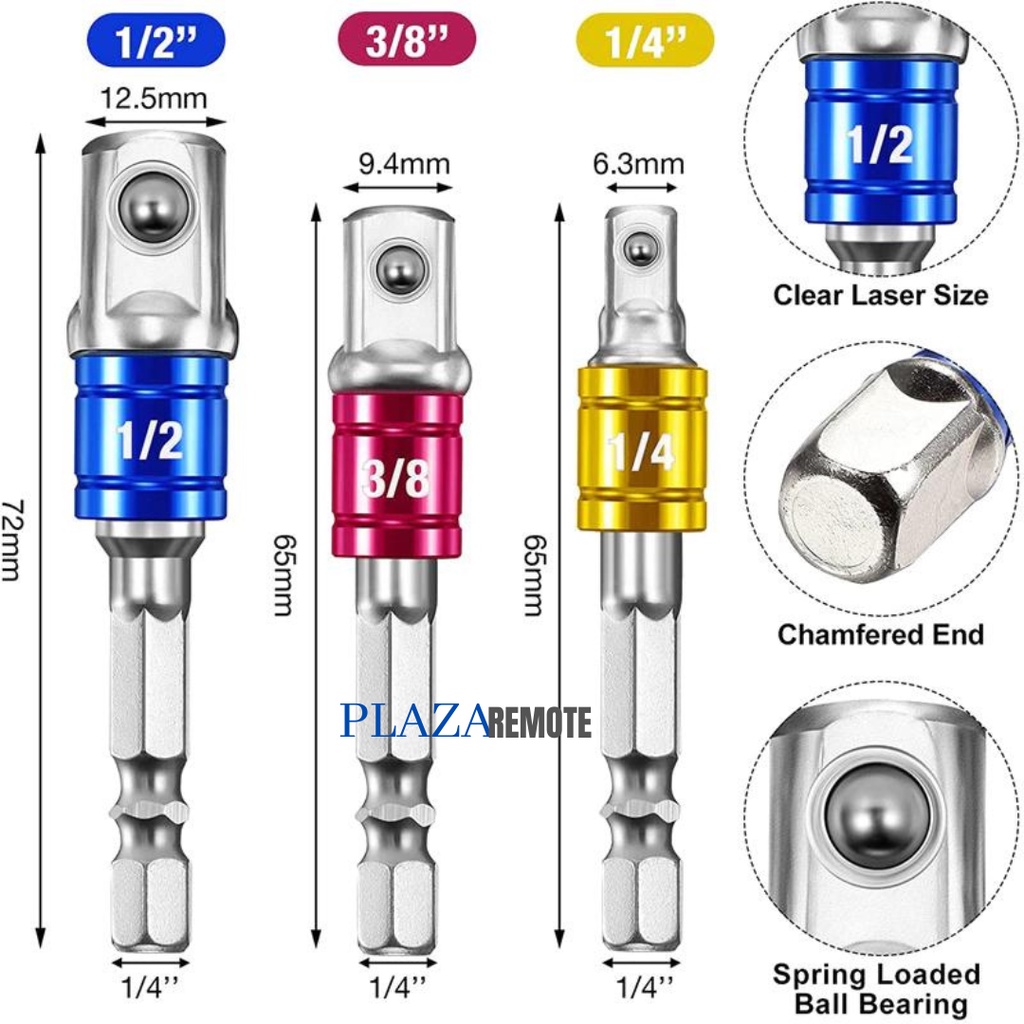 Jual SQUARE TO HEX SHANK SOCKET ADAPTER KONVERTER DRIVE IMPACT SOCKET ...